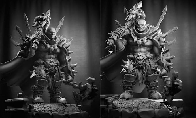 3d character model miniature character design in zbrush blender for stl ...