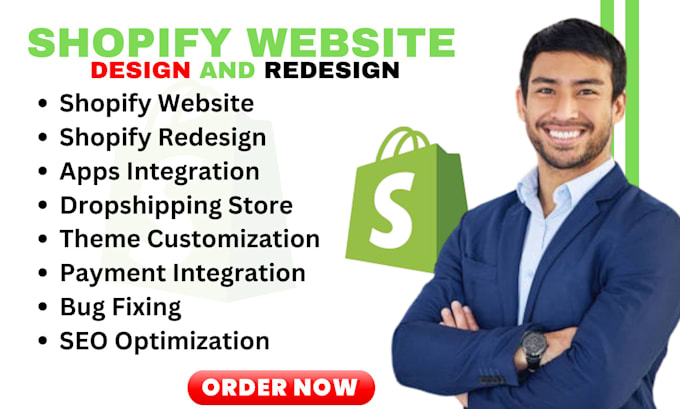 Rediseño de sitio web de shopify, tienda dropshipping de shopify, diseño de sitio web de shopify