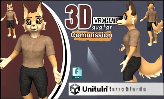 Create 3d vtuber model vrc avatar furry, sfm anime vtuber vrm live 3d ...
