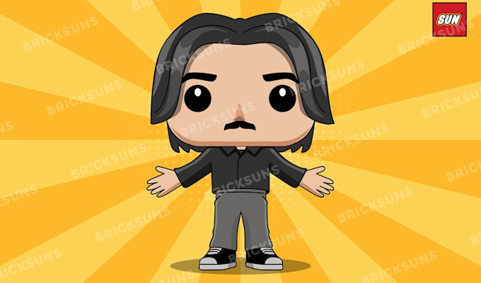 Draw you in funko pop cartoon chibi 2d style illustration by Bricksuns ...