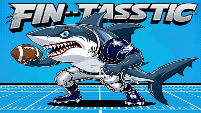 Custom shark football sport mascot logo design by Sajid05noor | Fiverr
