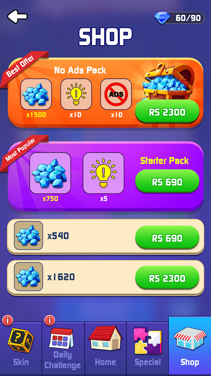 Design high quality game ui menus by Hamzafarooq808 | Fiverr