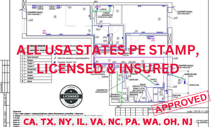 Do professional civil engineering, architectural drawings with usa pe ...