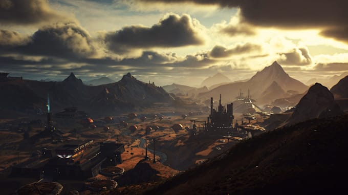 Unreal engine 5 open world game environment, 3d game level design uefn game map by ...