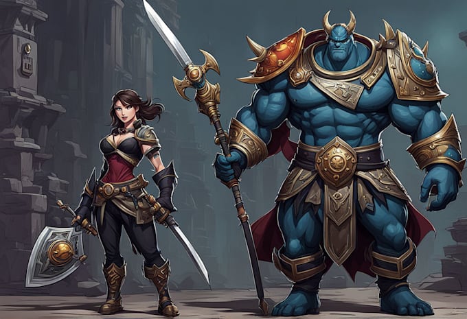 Draw unique style character design and concept art by Nakeinnings | Fiverr