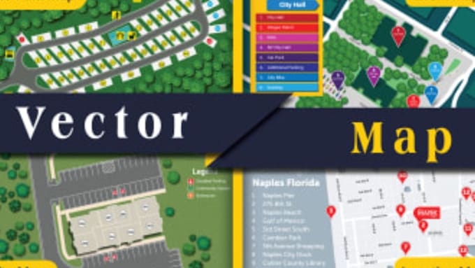 Create unique vector map illustration, design event maps, fantasy ...