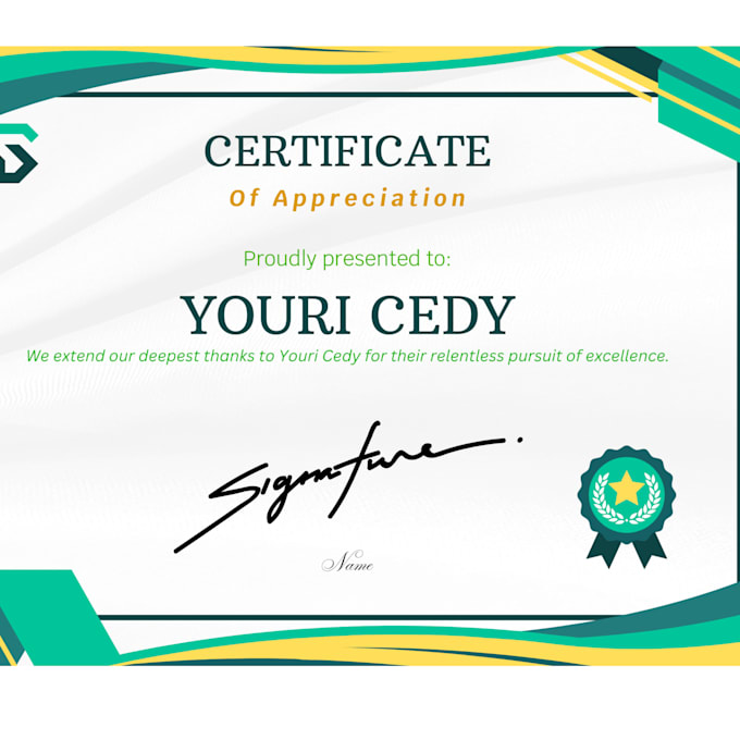 Design a perfect certificate of appreciation for hight achievers by ...