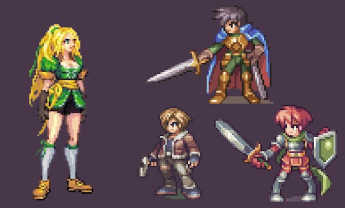 Pixel art character design and animation 8 bit retro pixel character ...