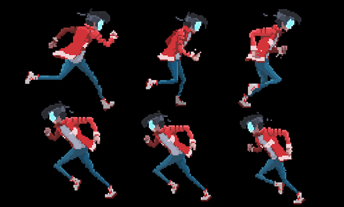 Do sprite sheet pixel art character, 2d pixel animation , 8bit retro ...