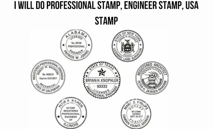 Provide fl stamp, engineer stamp, usa stamp by Lisasblatt | Fiverr