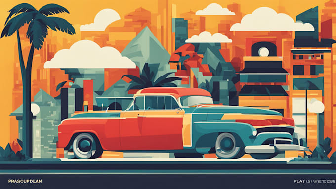 Create a unique flat vector illustration by Damarisher | Fiverr