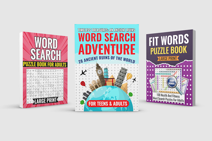 Create word search sudoku puzzle book cover for amazon kdp by ...