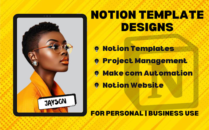 Build a aesthetic notion template, notion website, with make com ...