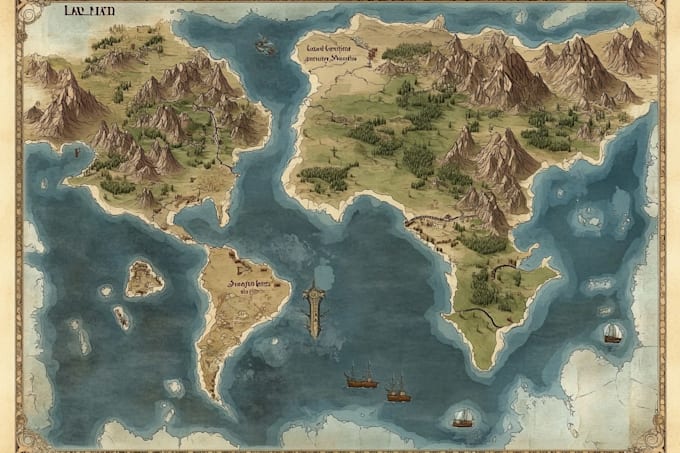 Draw a high quality digital fantasy map by Menueoum | Fiverr