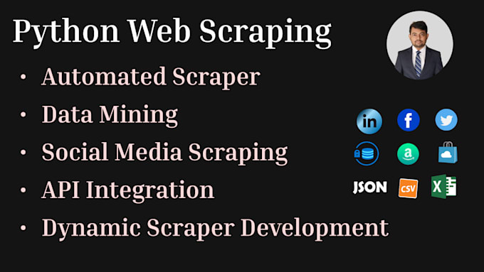 Do python automated web scraping, data mining,data extraction by Tintin688 | Fiverr