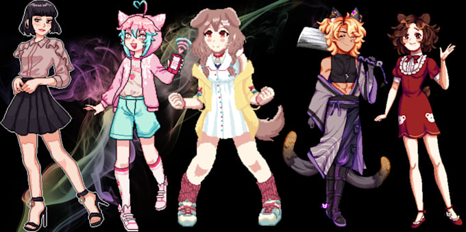 Make vtuber pixel art rig vtuber live2d rpg maker 2d sprite twitch for ...