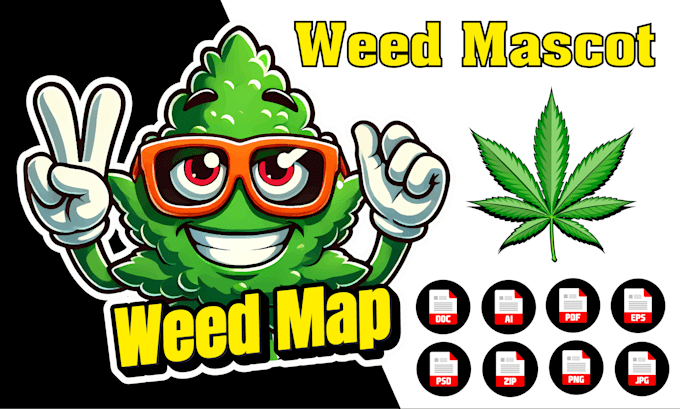 Do cannabis kush weed mascot logo for you by Lahirubasnayaka | Fiverr