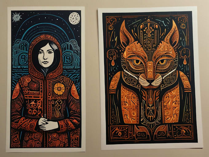 Illustrate custom design with digital linocut technique by Wilhelmlbr ...