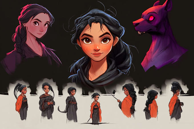 Draw a realistic character design and concept art by Auranezuzi | Fiverr