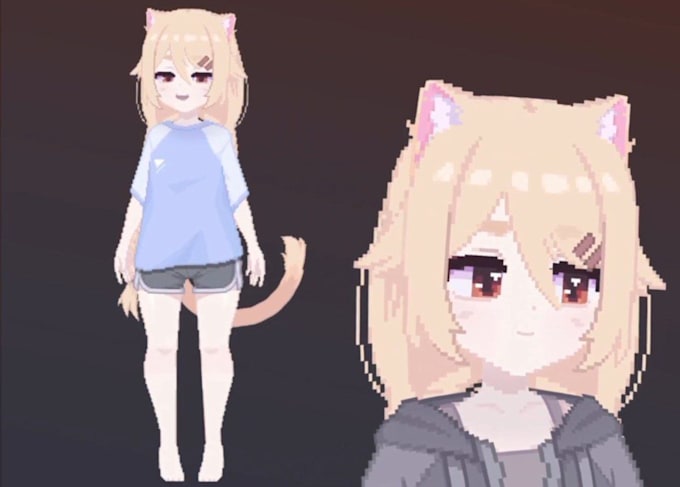Create pixel vtuber and live2d vtuber model for streaming by Bluethy ...