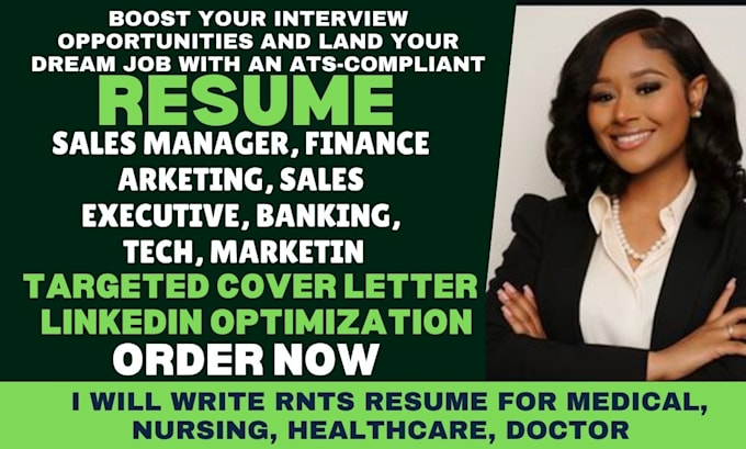 Craft resume for sales, sales executive, sales manager, finance ...