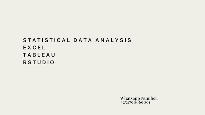 Do Statistical Data Anlysis With Spss Excel Tableau R By Gloyulion
