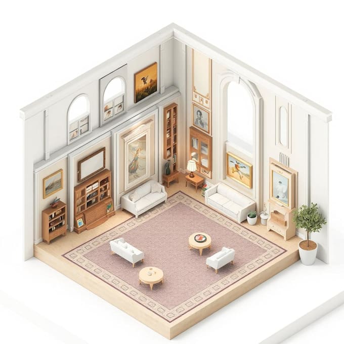 Create isometric 3d model interior design explainer video 3d isometric ...