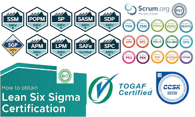 Help pass togaf safe scrum master, six sigma ccsk certification by ...