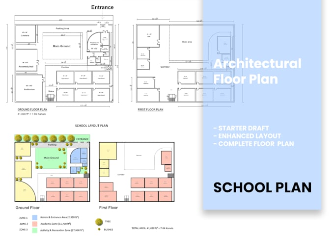 Create floor layout plan by Zaalinteriors | Fiverr