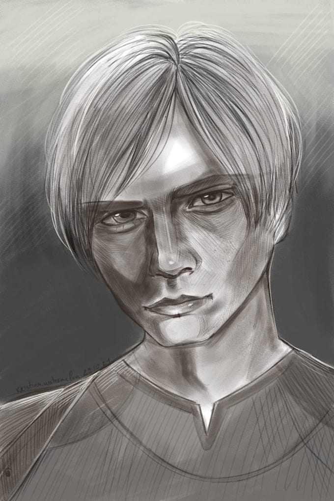 Draw digital realistic portrait art by Kriswatermelon | Fiverr