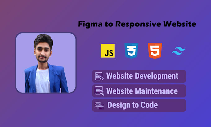 Create A Responsive Html Css Javascript Tailwind Css Website By Huzaifa