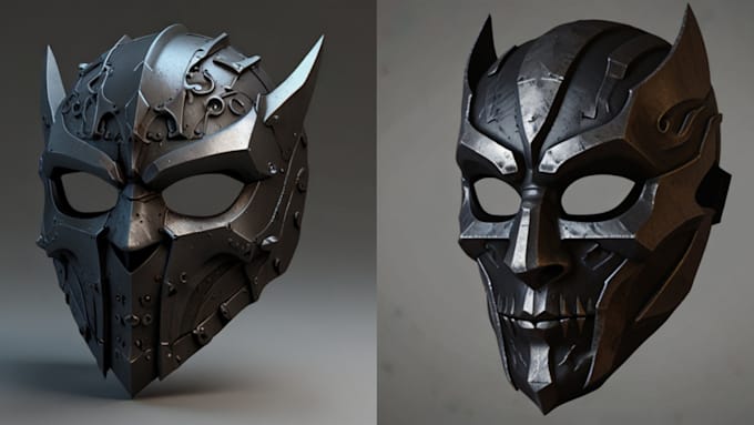 Create 3d mask 3d model and 3d cosplay 3d face mask 3d armor halloween ...