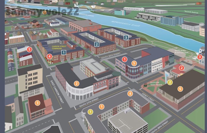 Design custom isometric map illustration vector art map isometric map ...