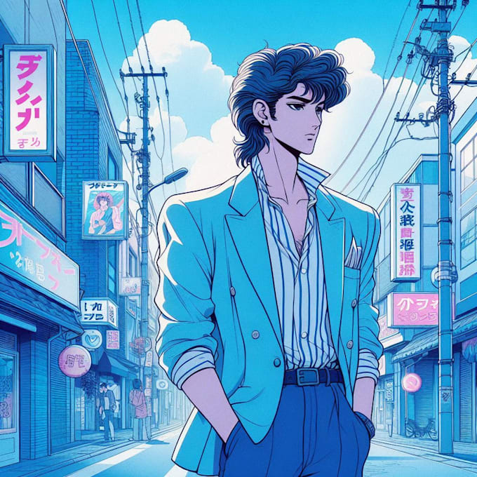 Create retro japanese city pop 80s illustration by Kani_kaze | Fiverr