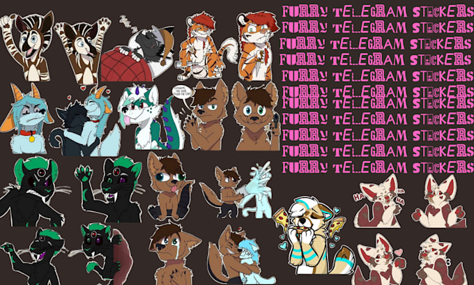 Draw custom furry sticker telegram furry stickers animated furry ...