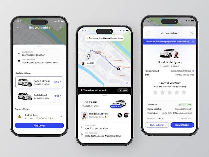 Develop ride hailing app, ride sharing app, taxi booking app ...