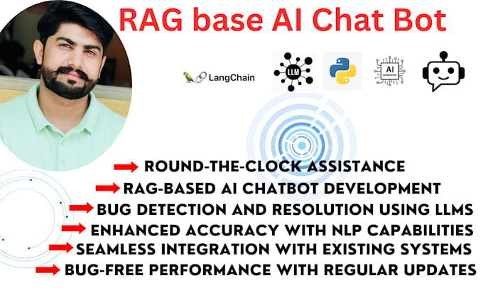 Develop lang chain llm ai chatbot using rag generative ai by Raokami | Fiverr