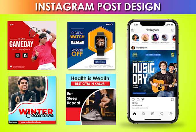 Create eye catching instagram facebook social media post by ...