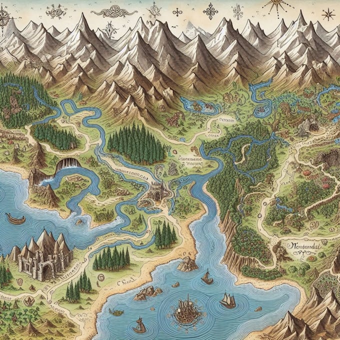 Create a fantasy cartography map for you by Ercouben | Fiverr