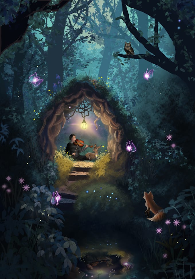 Draw a fantasy illustration for children by Haidibej | Fiverr