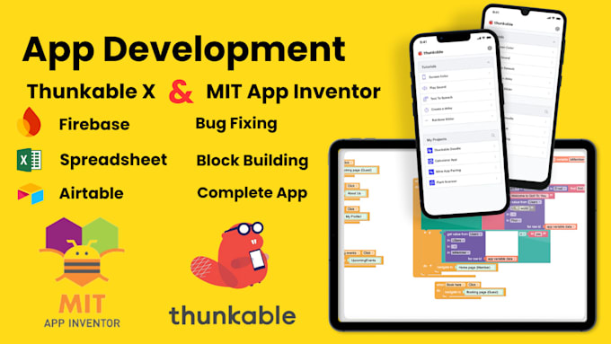 Create app on mit app inventor and thunkable x by Muhammadzahidla | Fiverr