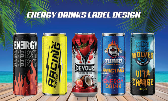 Do label design, beverage, bottle, energy drink, juice, and drink label ...