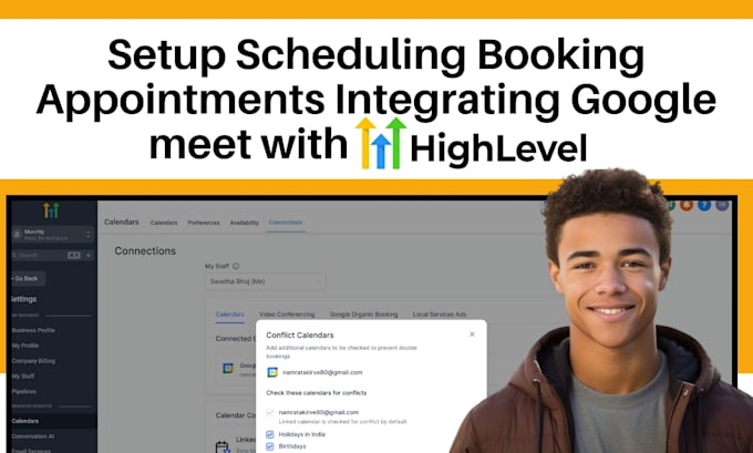 Setup scheduling booking appointments, integrating google meet with ...