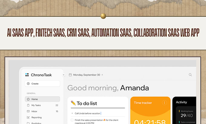 Ai saas app, fintech saas, crm saas, automation saas, collaboration saas web app by Ayoapp | Fiverr
