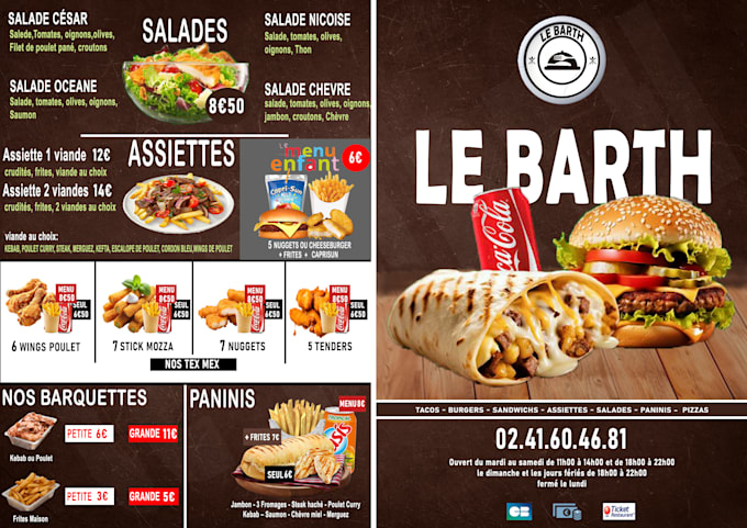 Do modern restaurant menu design by Falcai | Fiverr