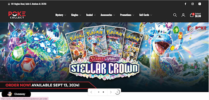 Design tcg shopify store pokémon trading card website collectible card ...