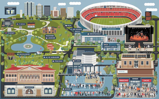 Create vector map, city map, site map, event map in illustrator by ...