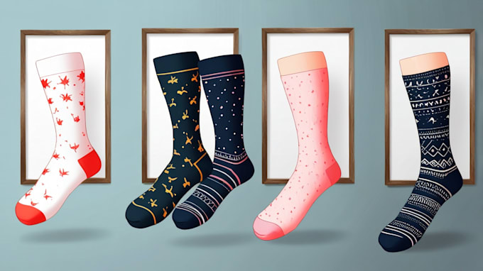 Design modern and unique custom socks by Rachelaoit | Fiverr