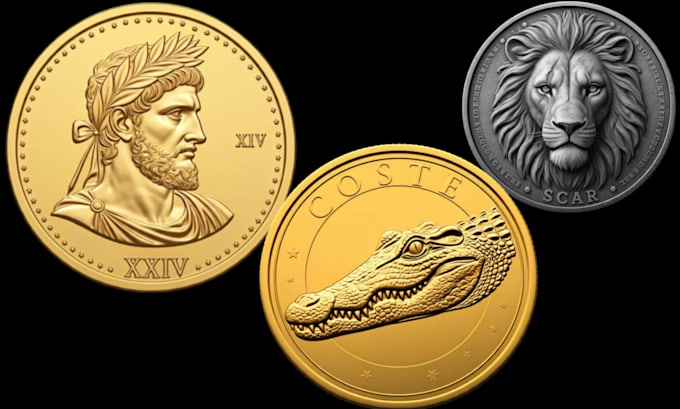 Model a 3d bas relief coin, lowpoly coins, meme coin for games 3d ...