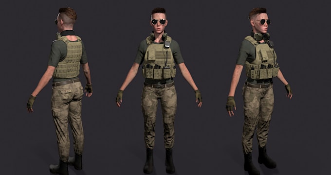 Port war game character modeling,aaa character,uv map,game asset,ue5 ...